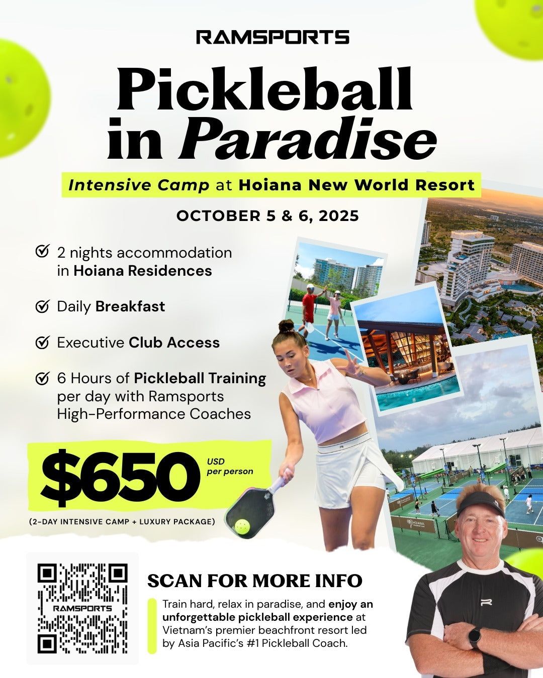 Pickleball in Paradise — Intensive Camp + Luxury Package – Ramsports